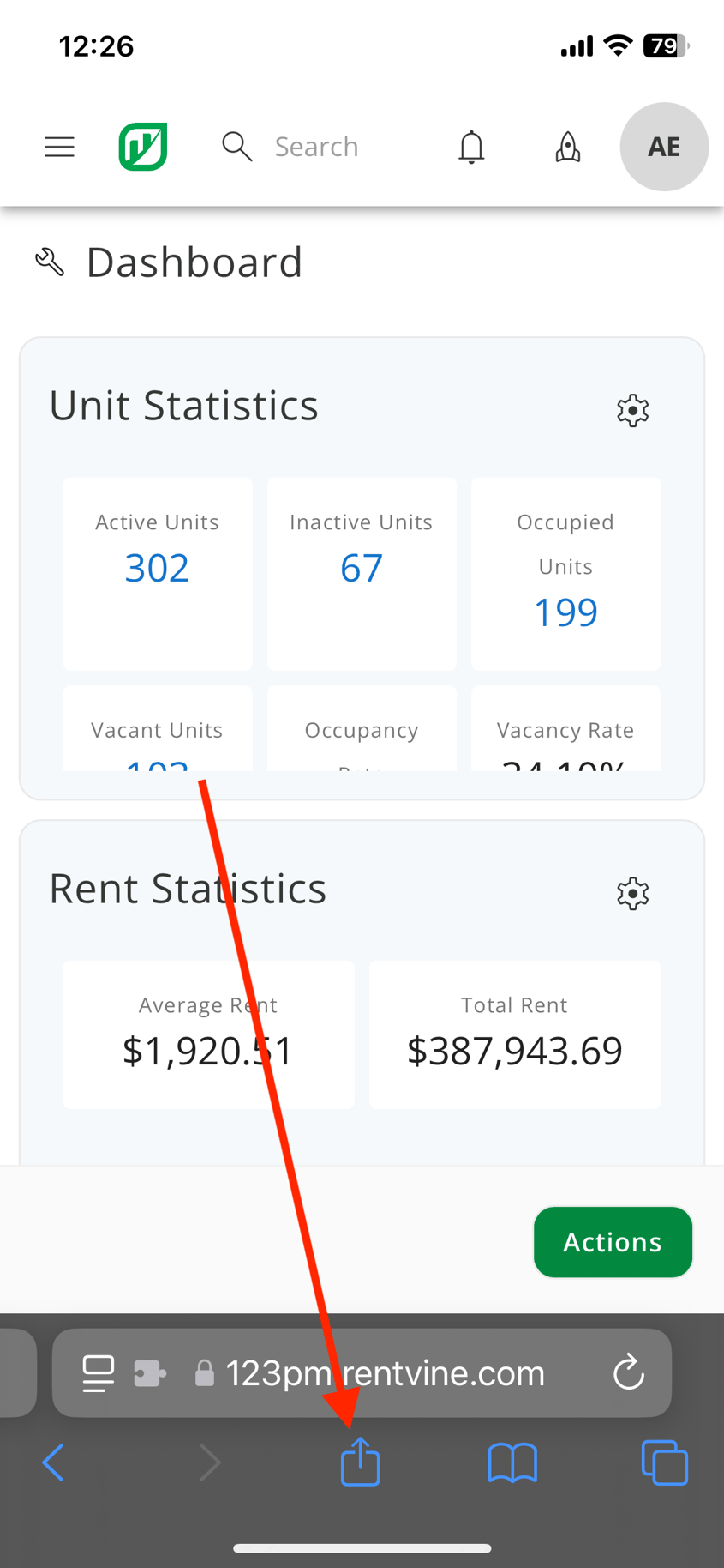 Adding Rentvine Website as an App on your Device