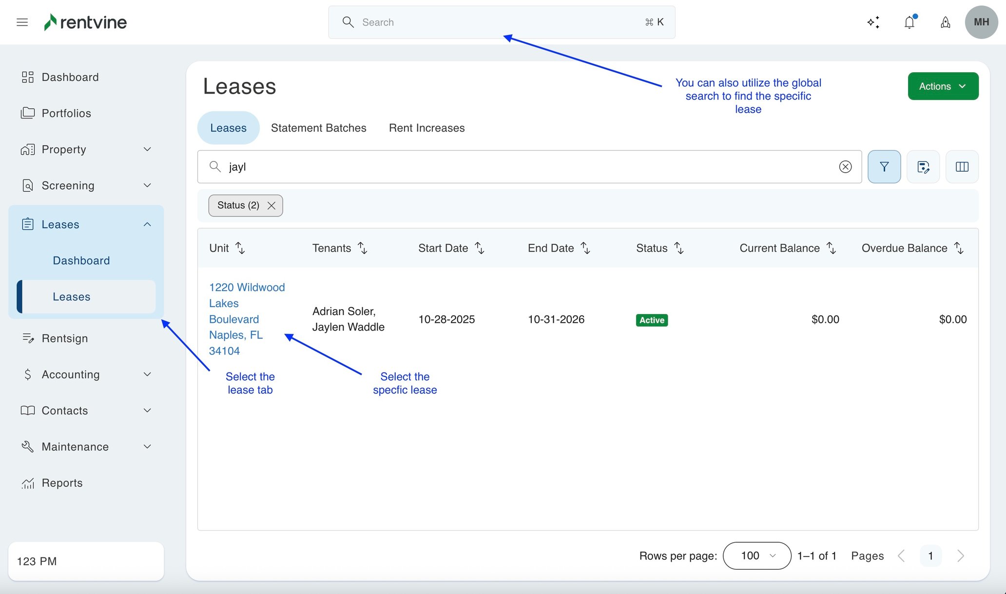 How to Add a Charge to a Lease