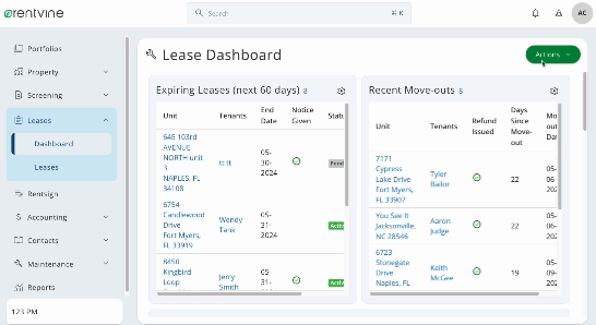 Leases Dashboard