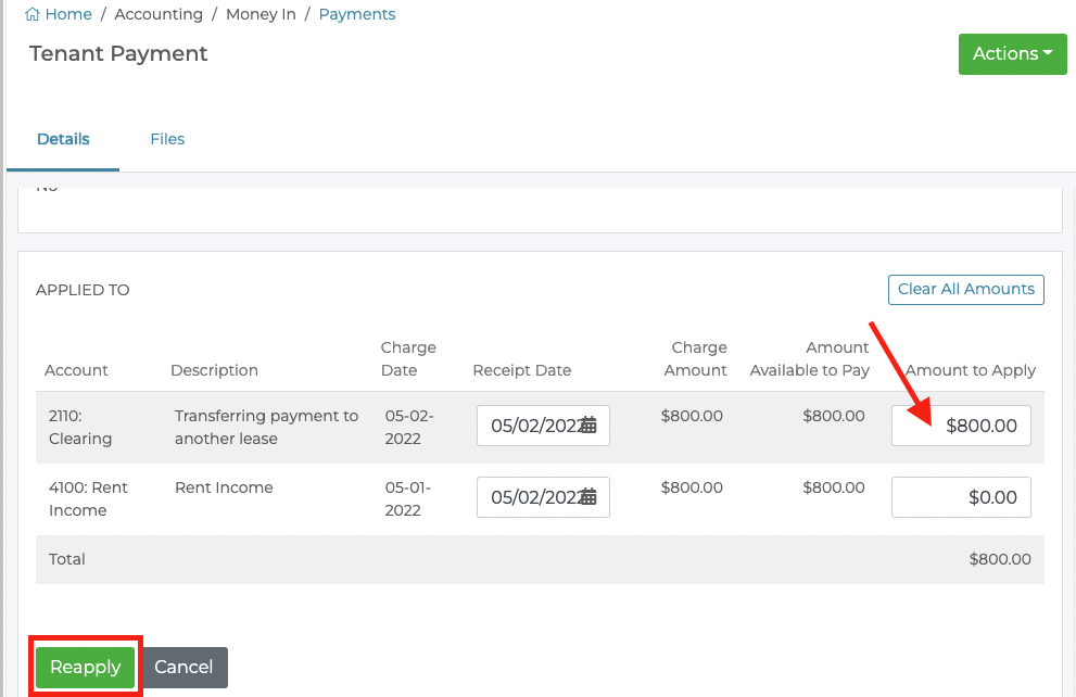 How to Transfer a Lease Payment to Another Lease that is Under a ...