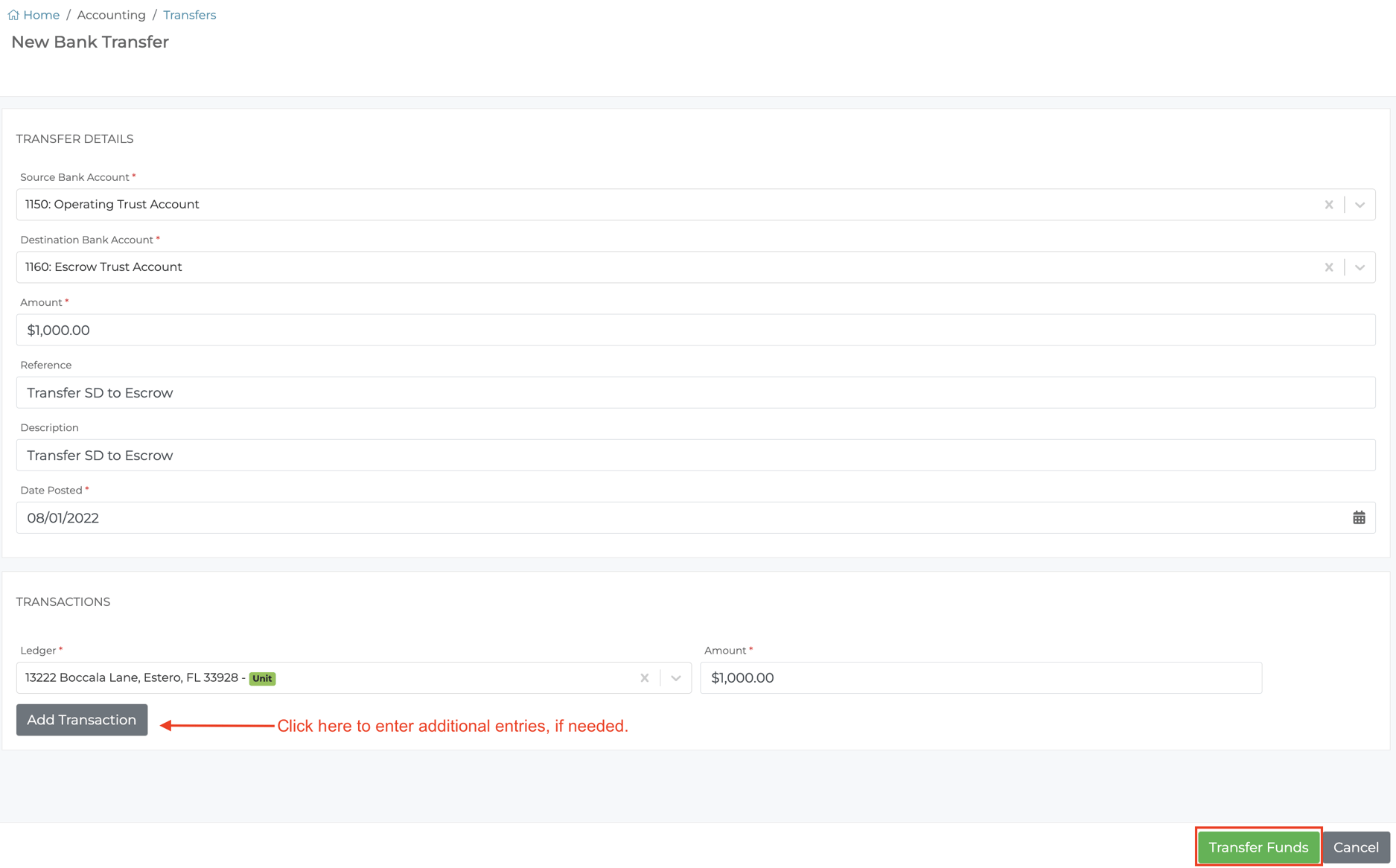 How to Record a Bank Transfer