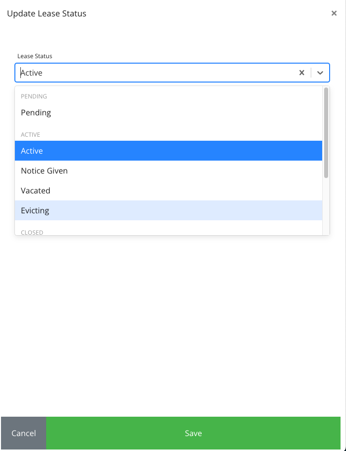 How to Edit the Status of a Lease