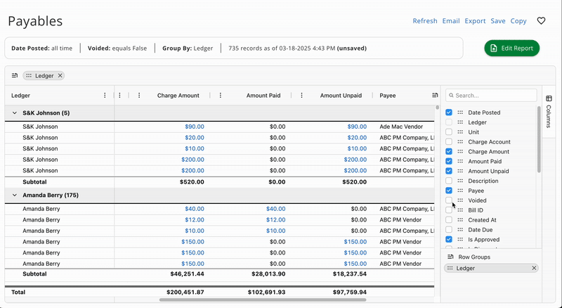 How to Create or Save a Customized Report