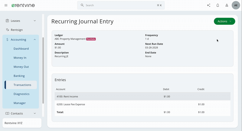 How To Create and edit Recurring Journal Entries