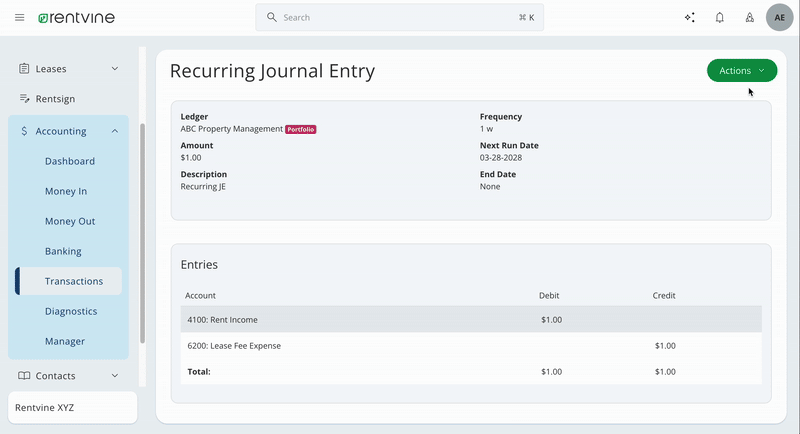 How To Create and edit Recurring Journal Entries