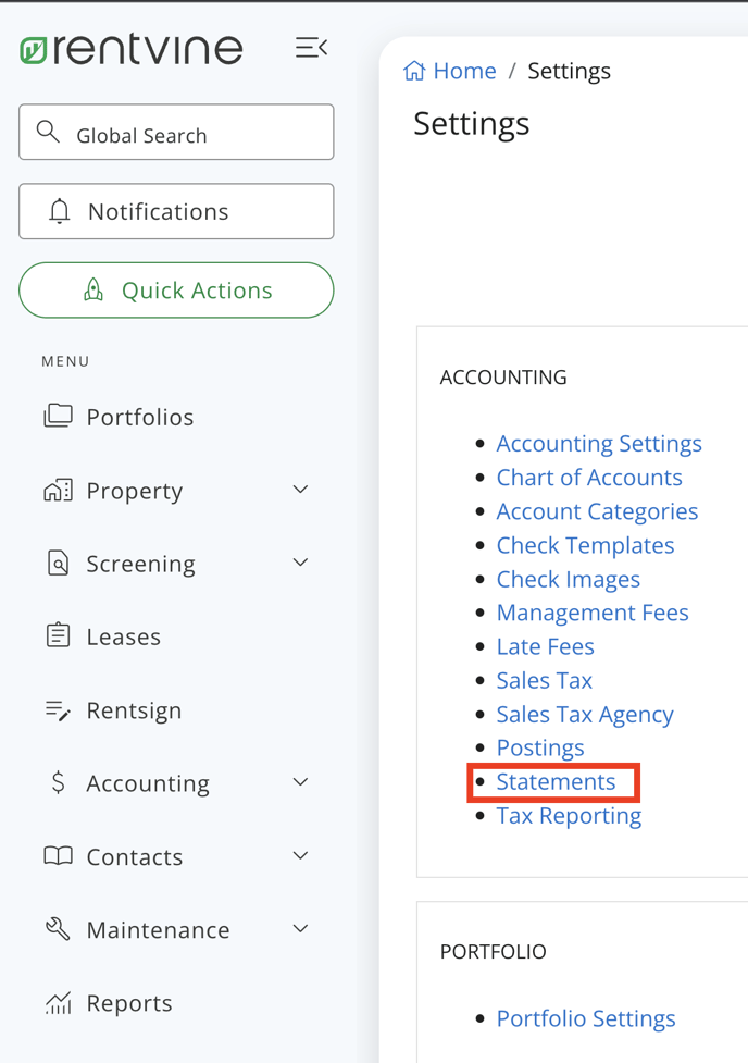 How to Create or Edit an Owner Statement Setting and Add Reports to the ...