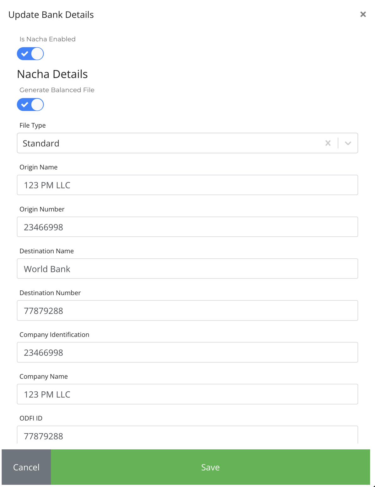 How To Configure a Bank Account to enable NACHA Payments