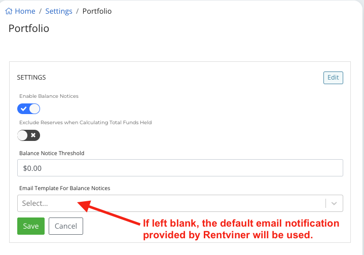 How to Enable Notices to Owners When the Portfolio Operating Balance ...