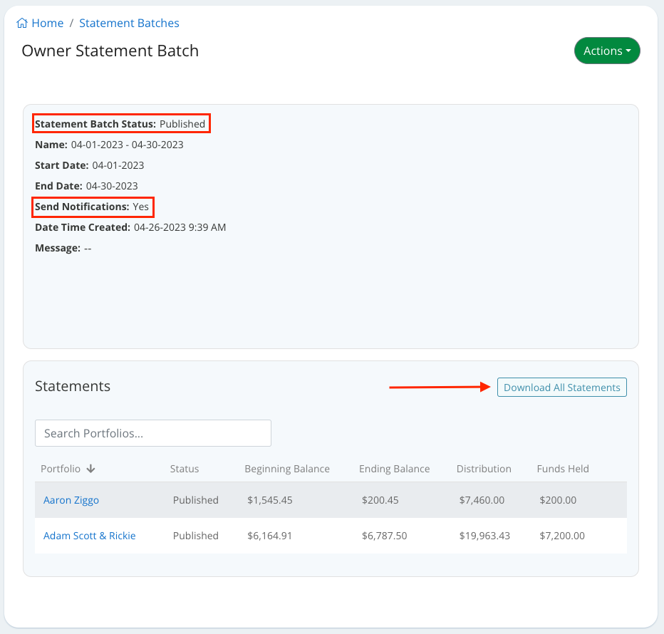 How to Create Owner Statements for Bulk Review or Publishing