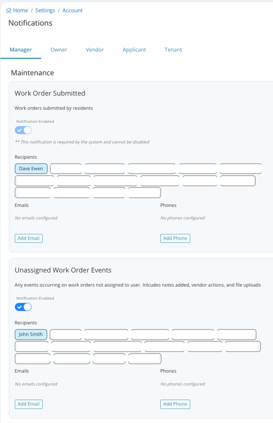 Work Order Notifications
