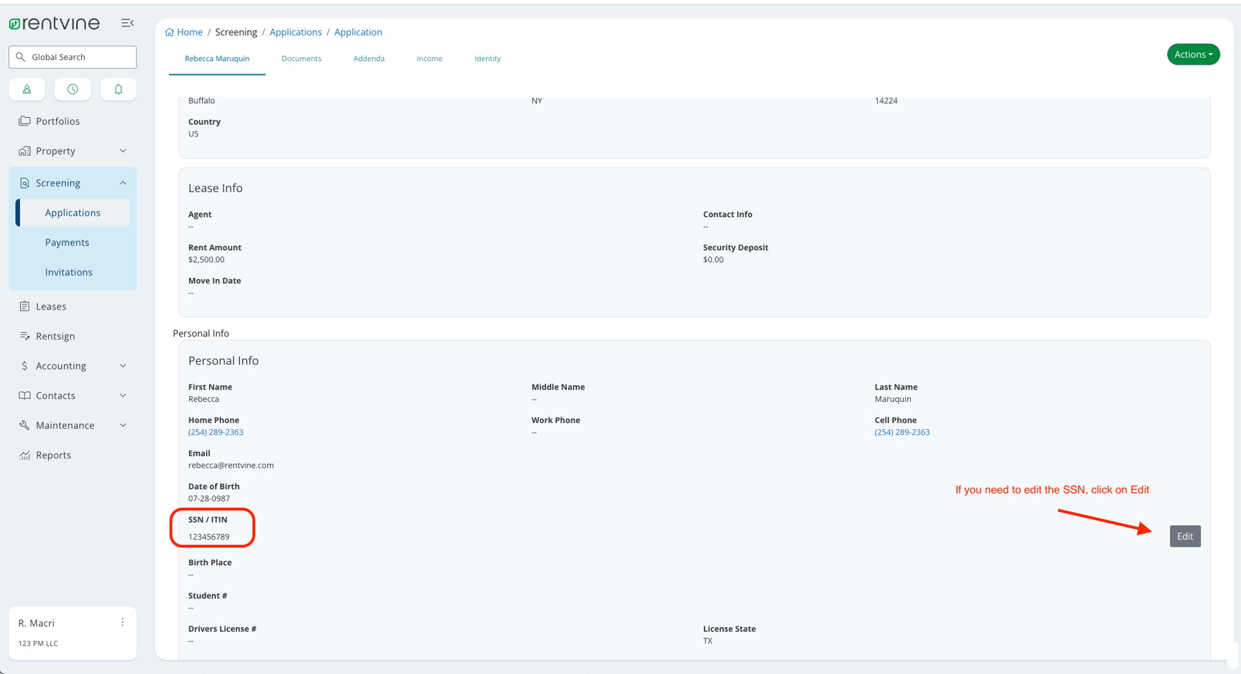 Where Do You Find, View and Edit Applicants SSN On The Application?