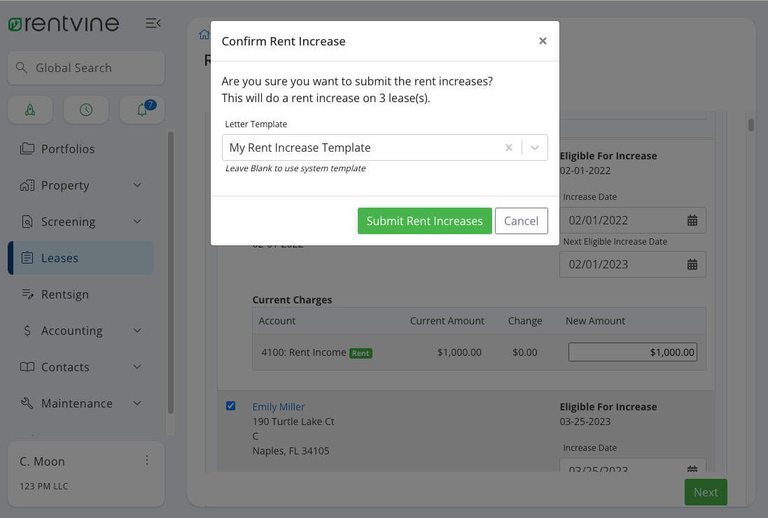 How to Create Rent Increases