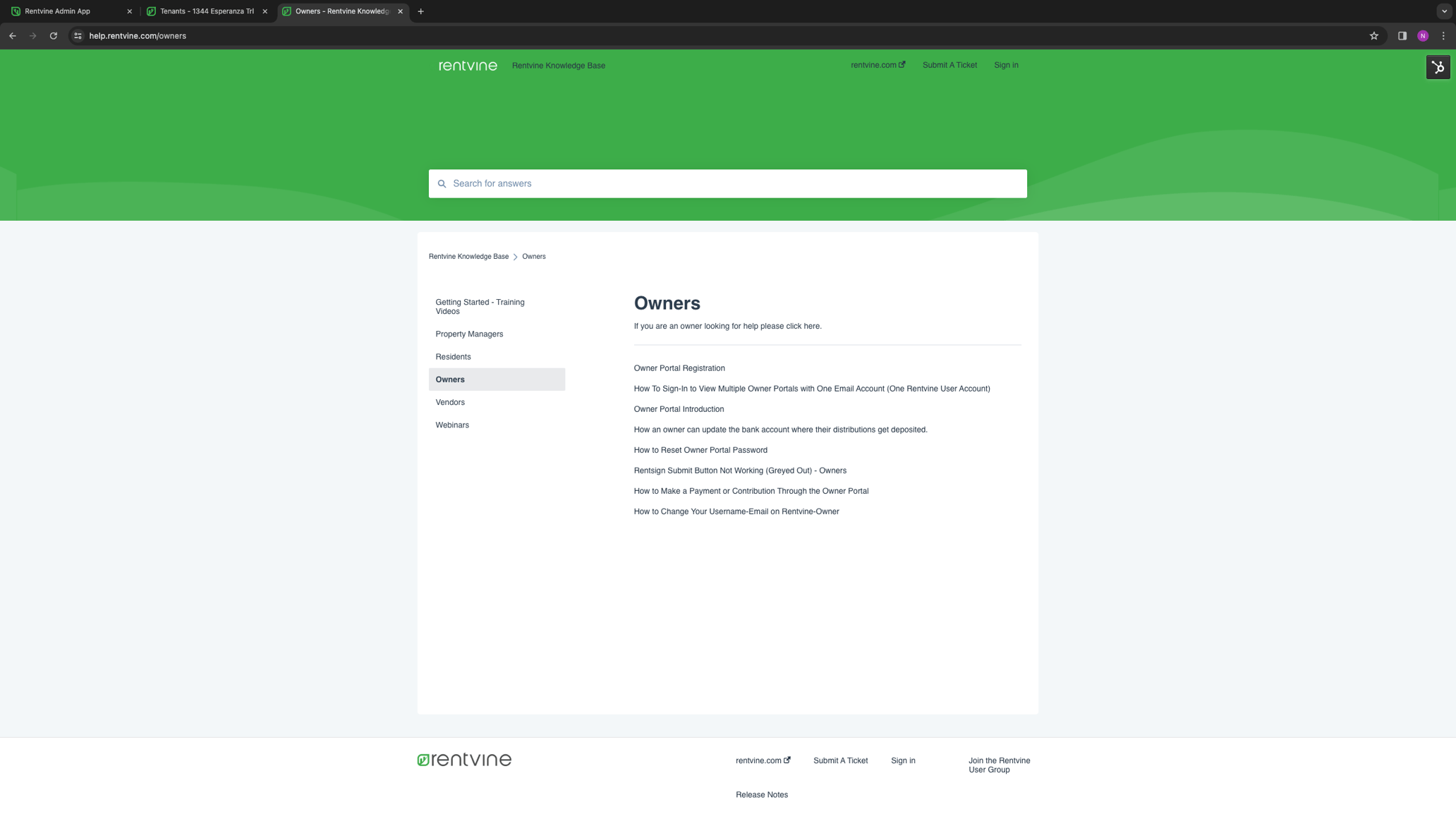 Welcome to the Rentvine Knowledge Base