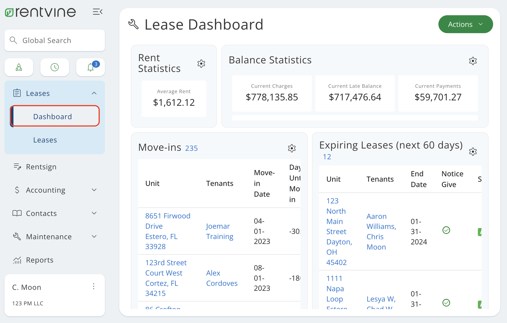 Leases Dashboard