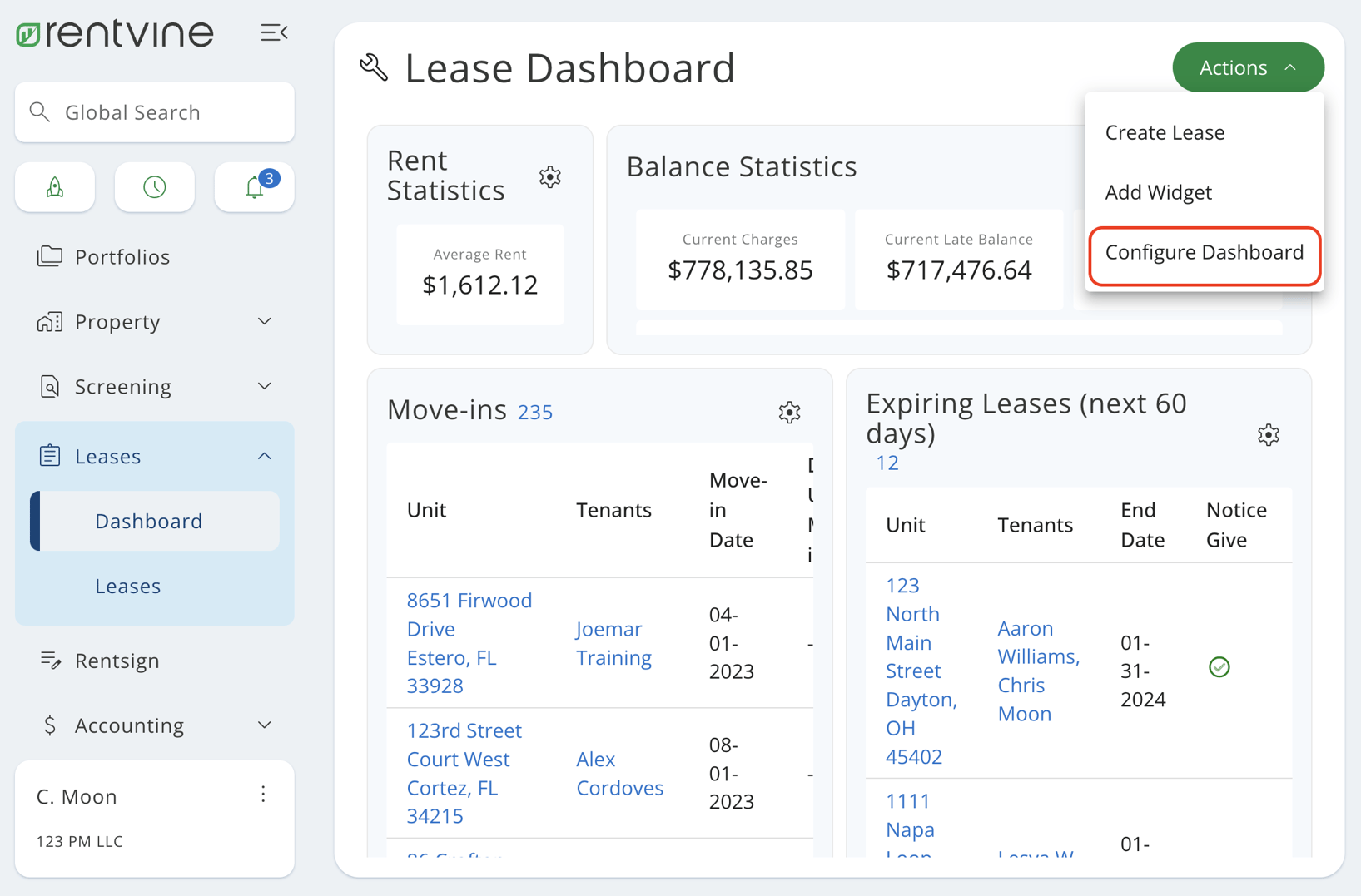 Leases Dashboard