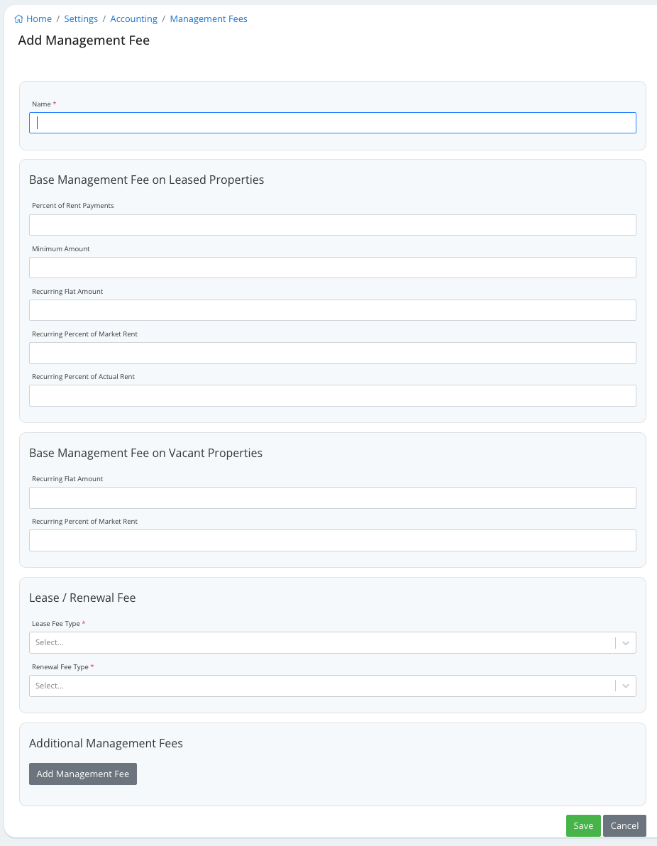 How to Set Up Management Fees Settings