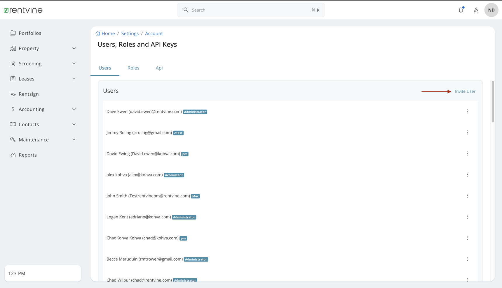 How to Invite a User to Your Rentvine Account