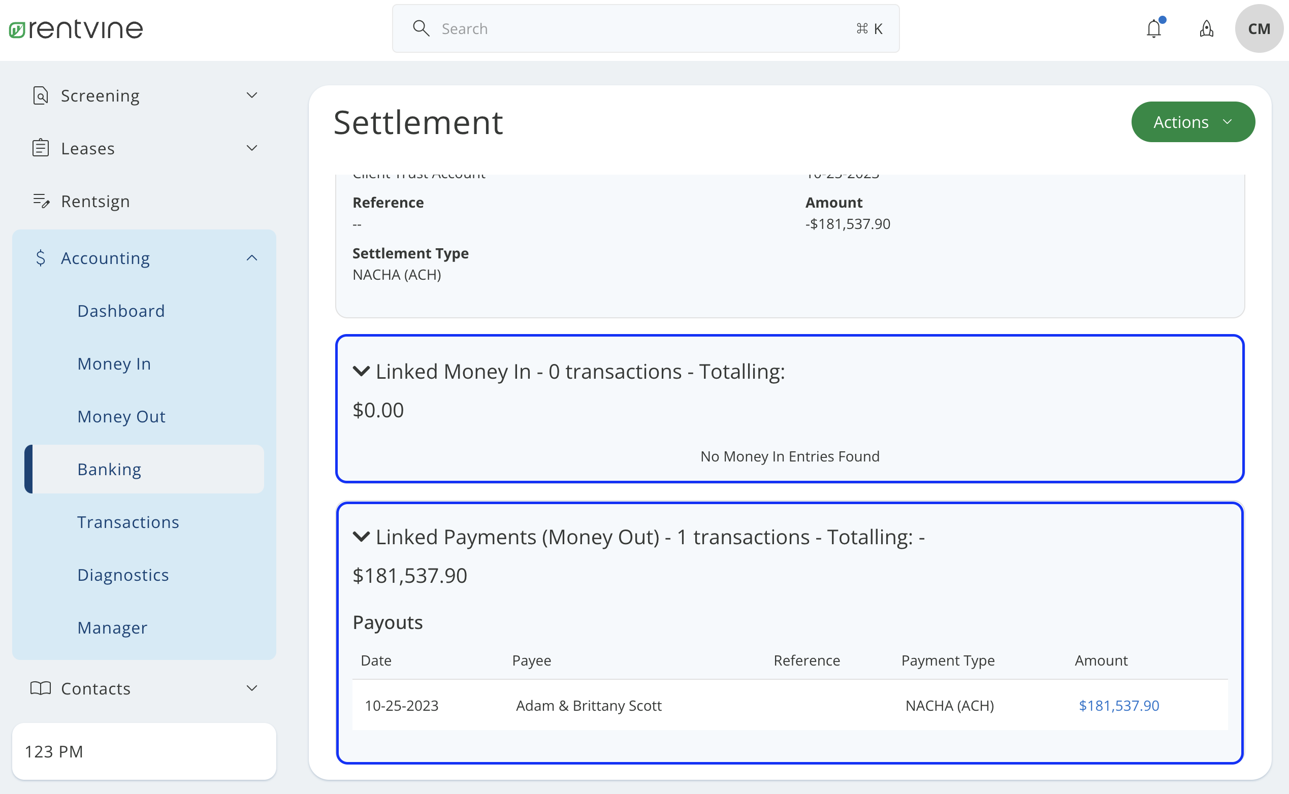 How to View Settlements in Rentvine