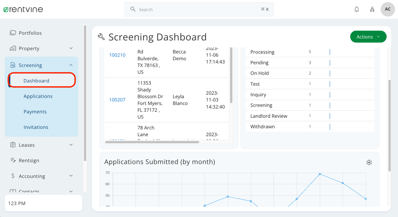 Applications Dashboard