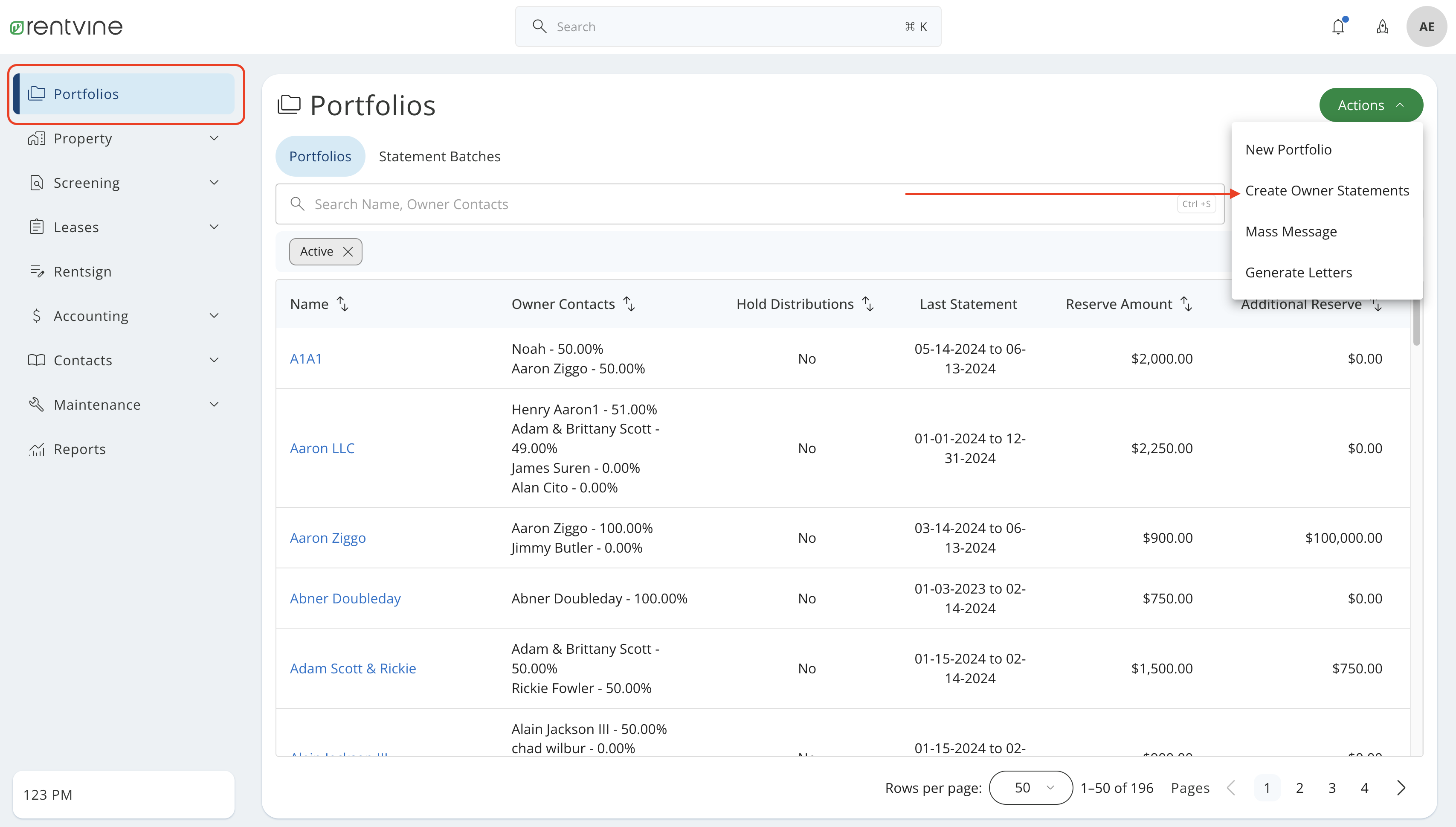 How to Create Owner Statements for Bulk Review or Publishing