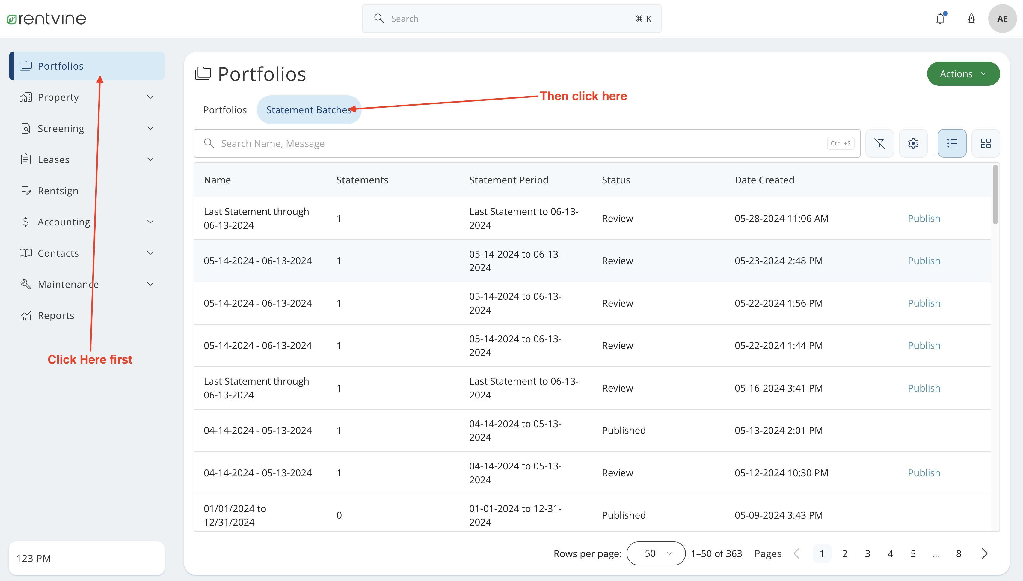 How to Create Owner Statements for Bulk Review or Publishing
