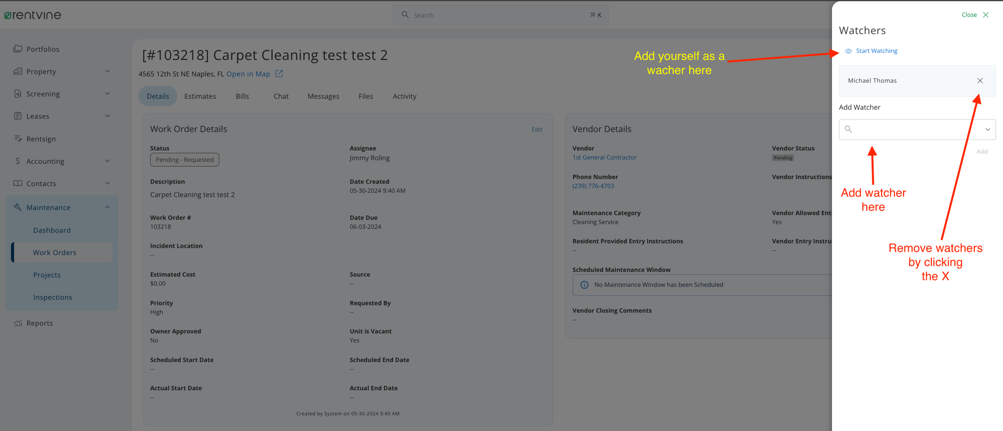 What is a Watcher on a Work Order?