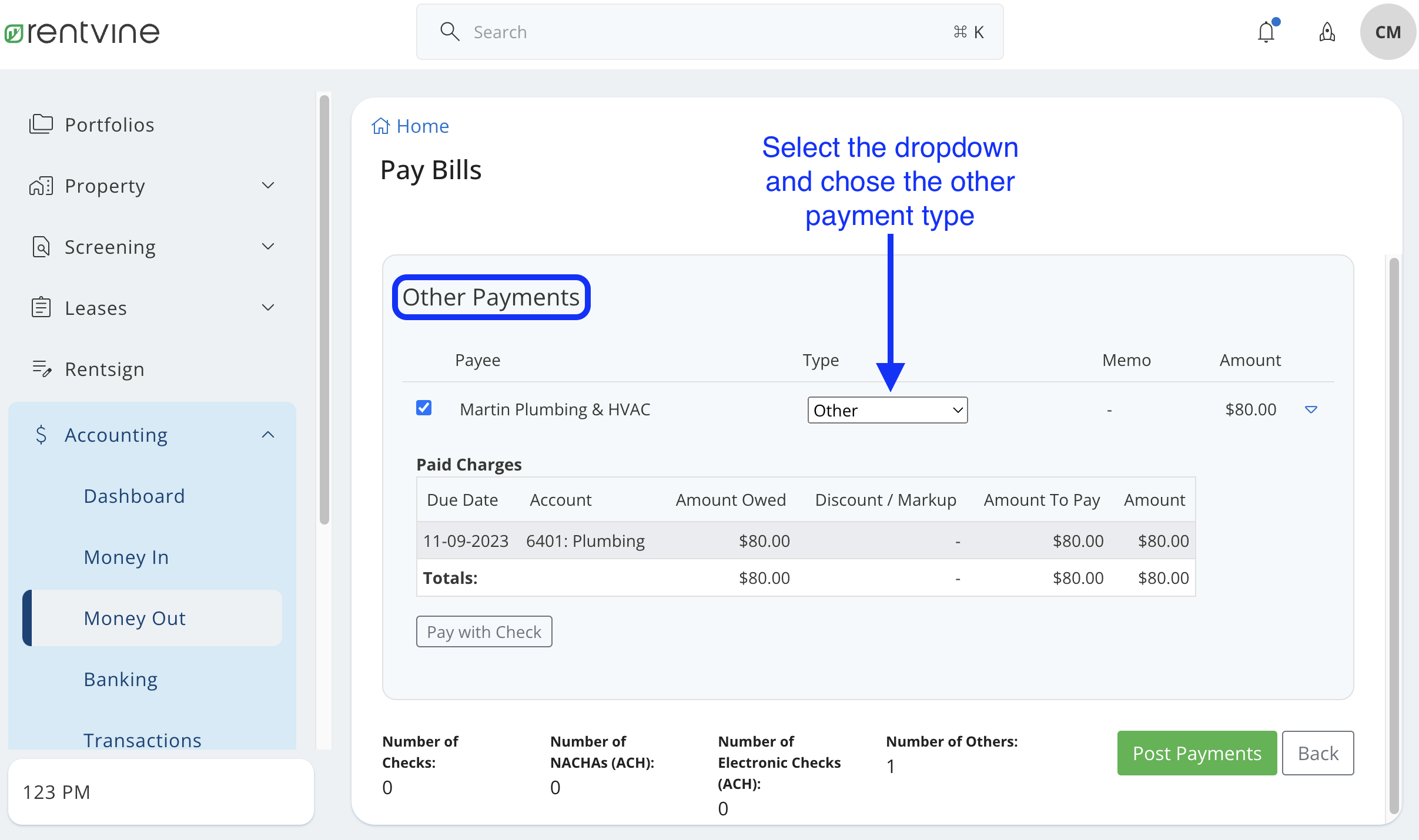 How to Record a Payment (Other Payout) to an Owner, Vendor or Resident ...