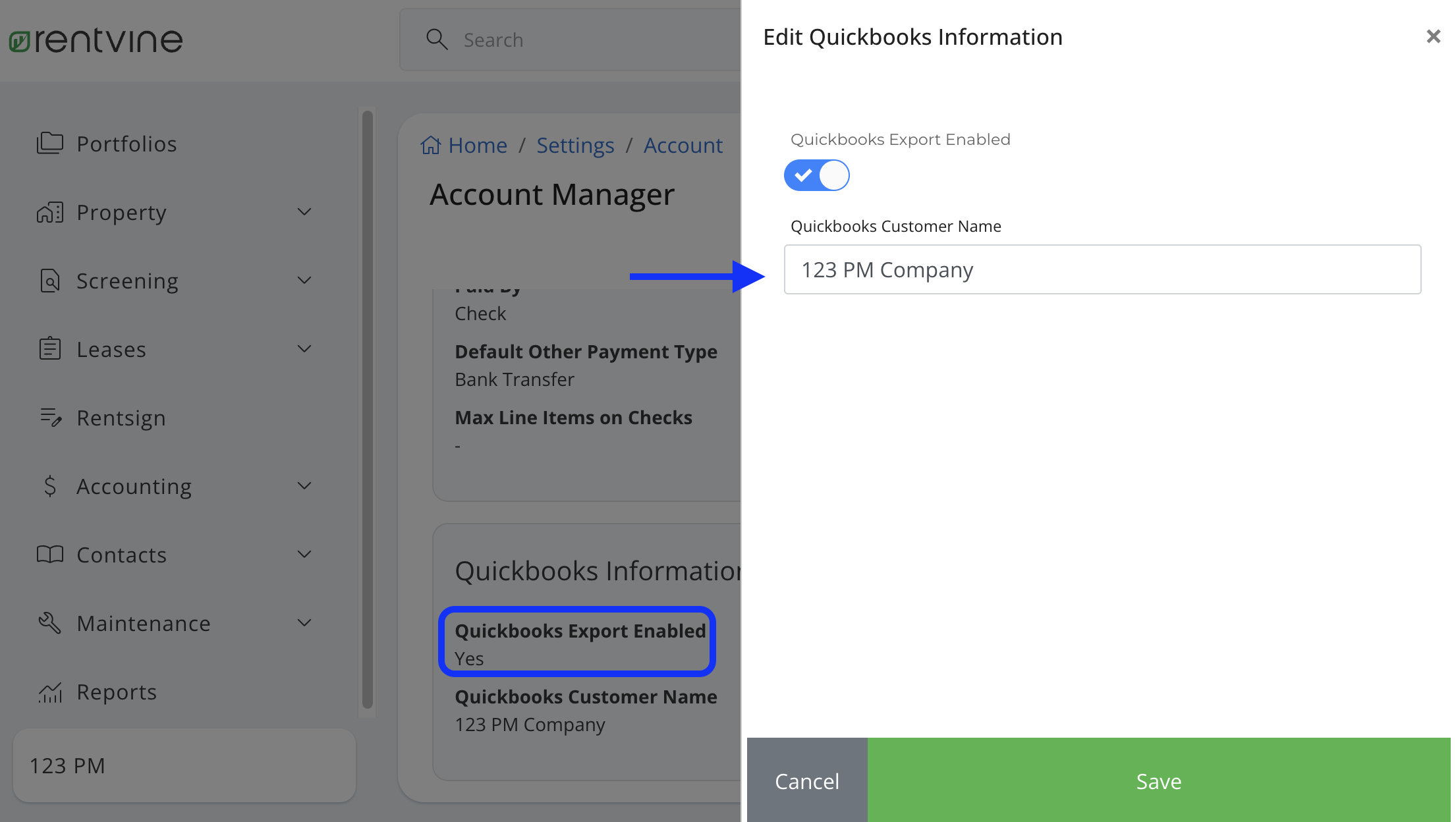 How to Utilize Quickbooks Export in Rentvine