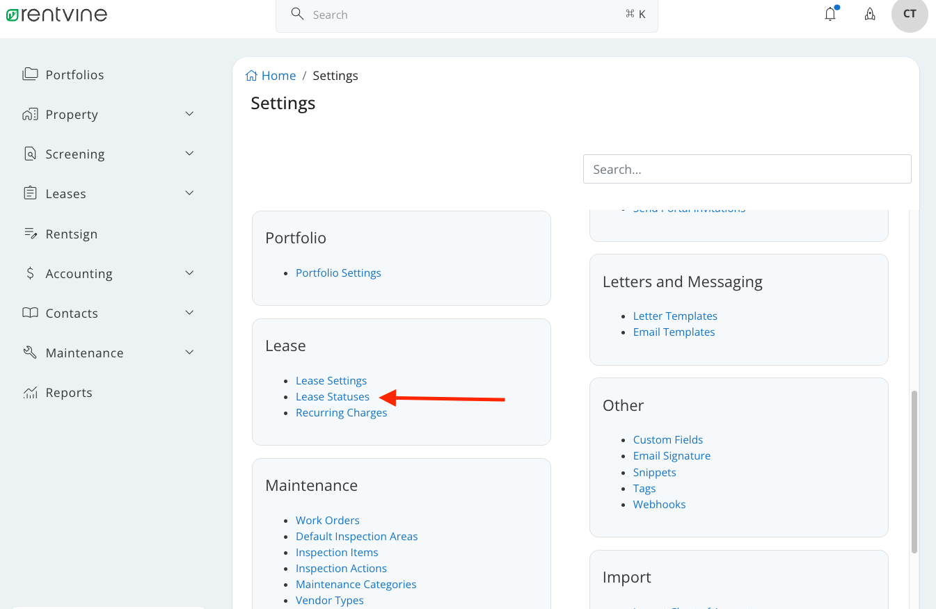 How to Edit the Status of a Lease