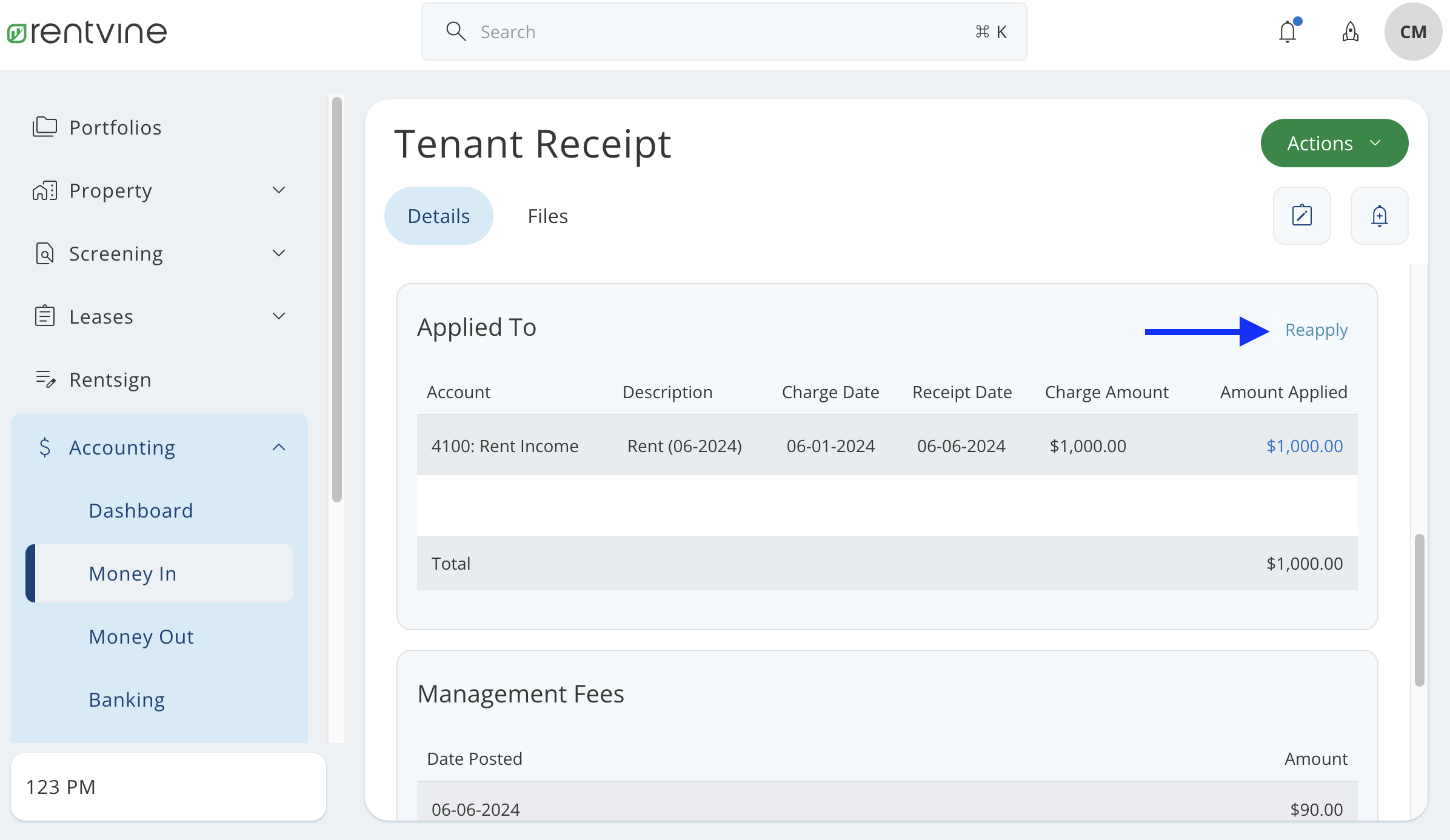 Management Fees Posted Incorrectly