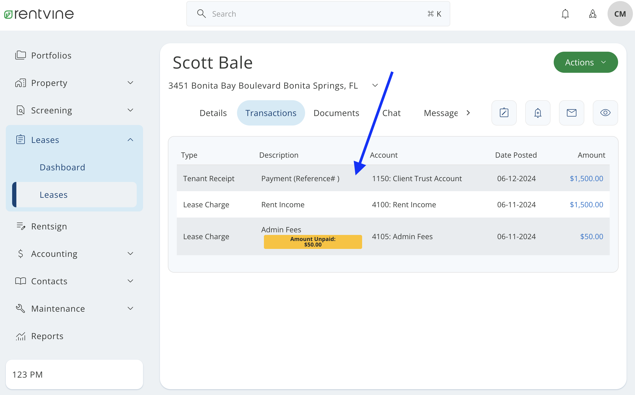 How to Reallocate a Tenant Receipt