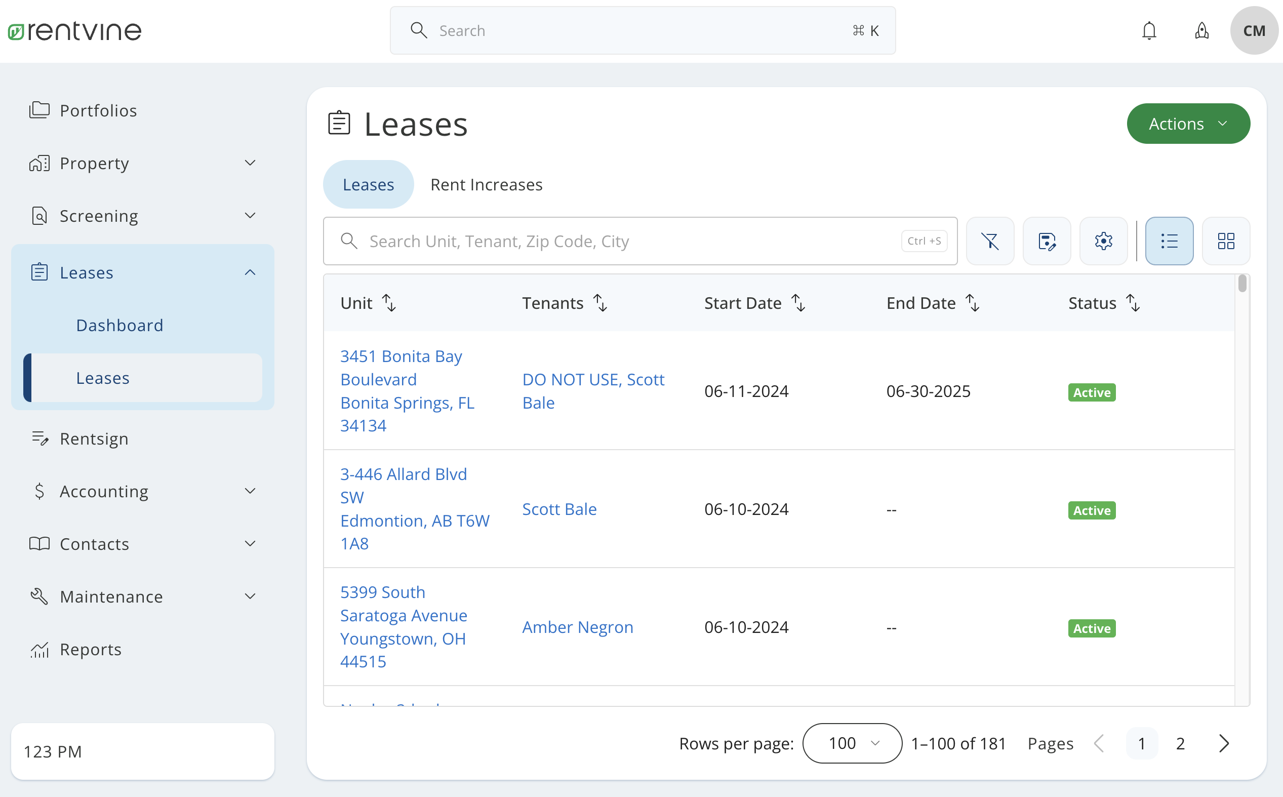 How to View a Tenant/ Lease Ledger