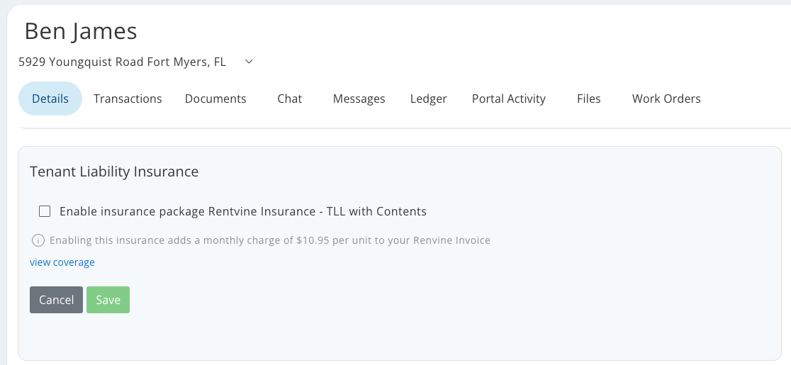 How to Enroll Resident(s) in Rentvine's Tenant Liability Insurance (TLL)