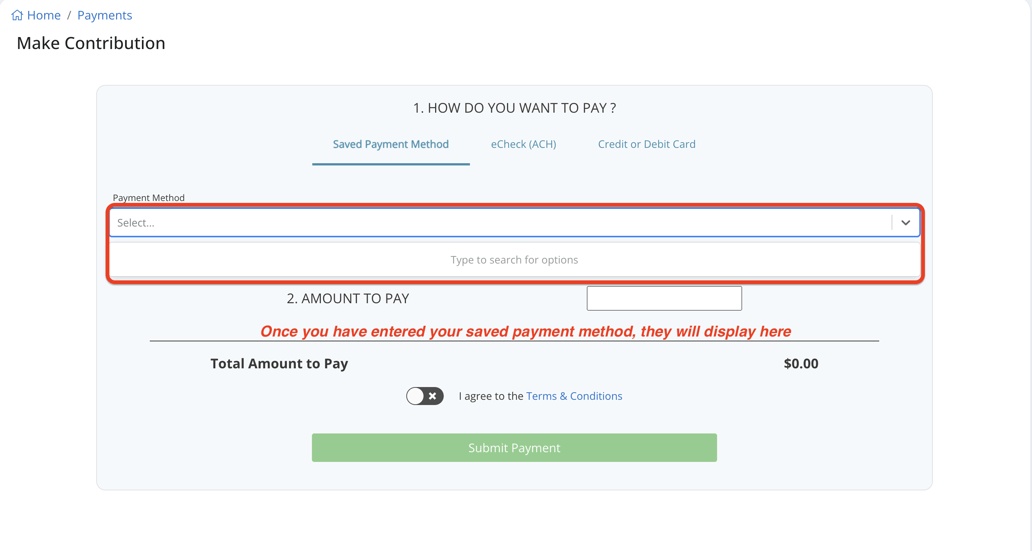 How to Make a Payment or Contribution Through the Owner Portal
