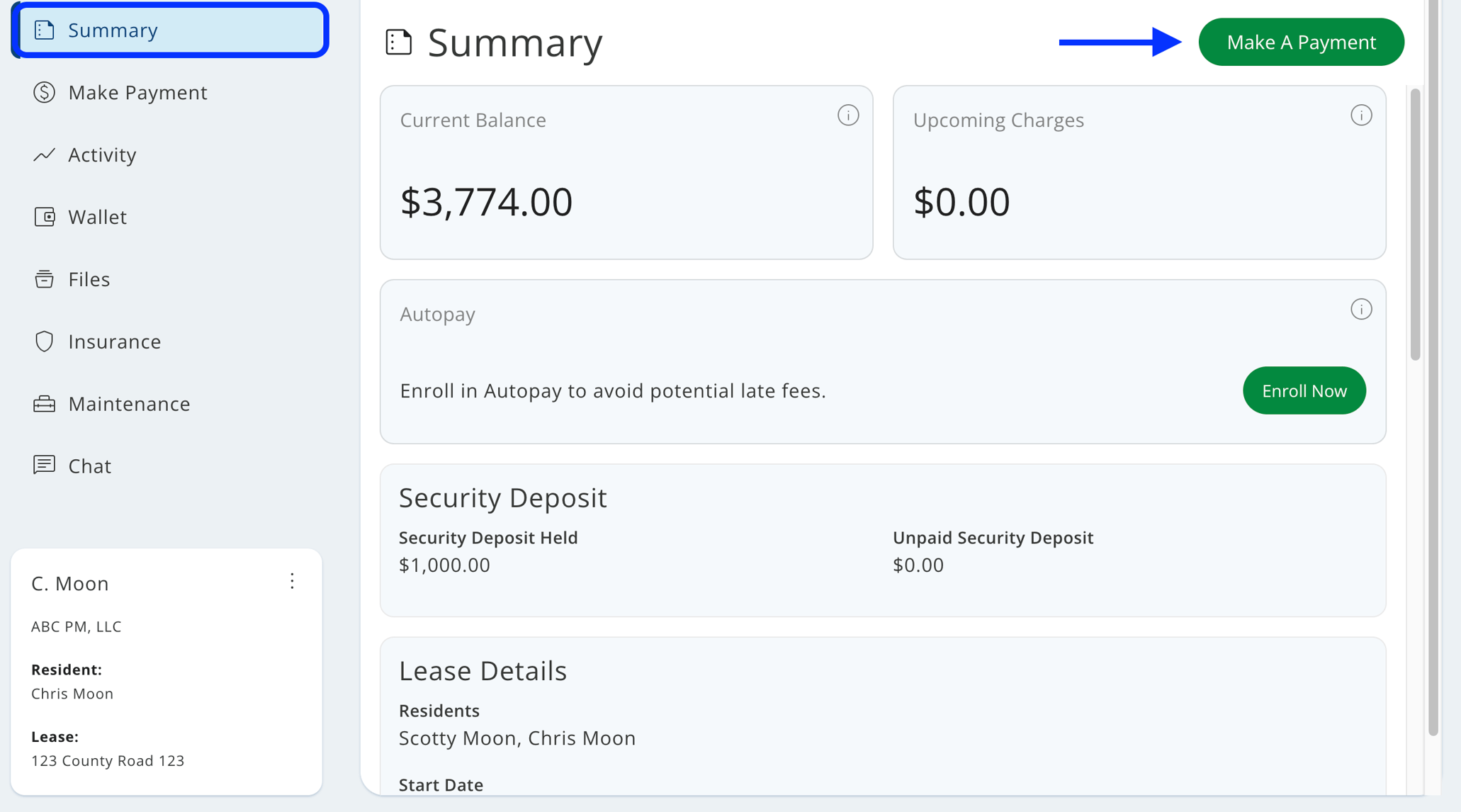 How to Make a Cash Pay Payment Through the Resident Portal