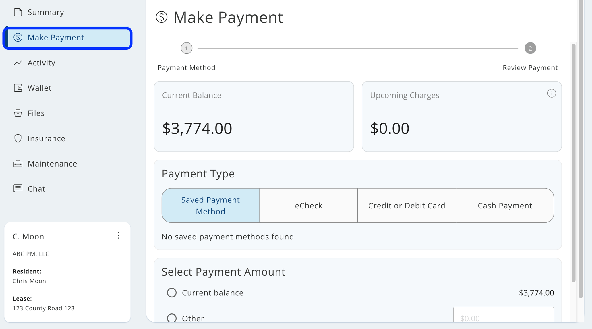 How to Make a Cash Pay Payment Through the Resident Portal
