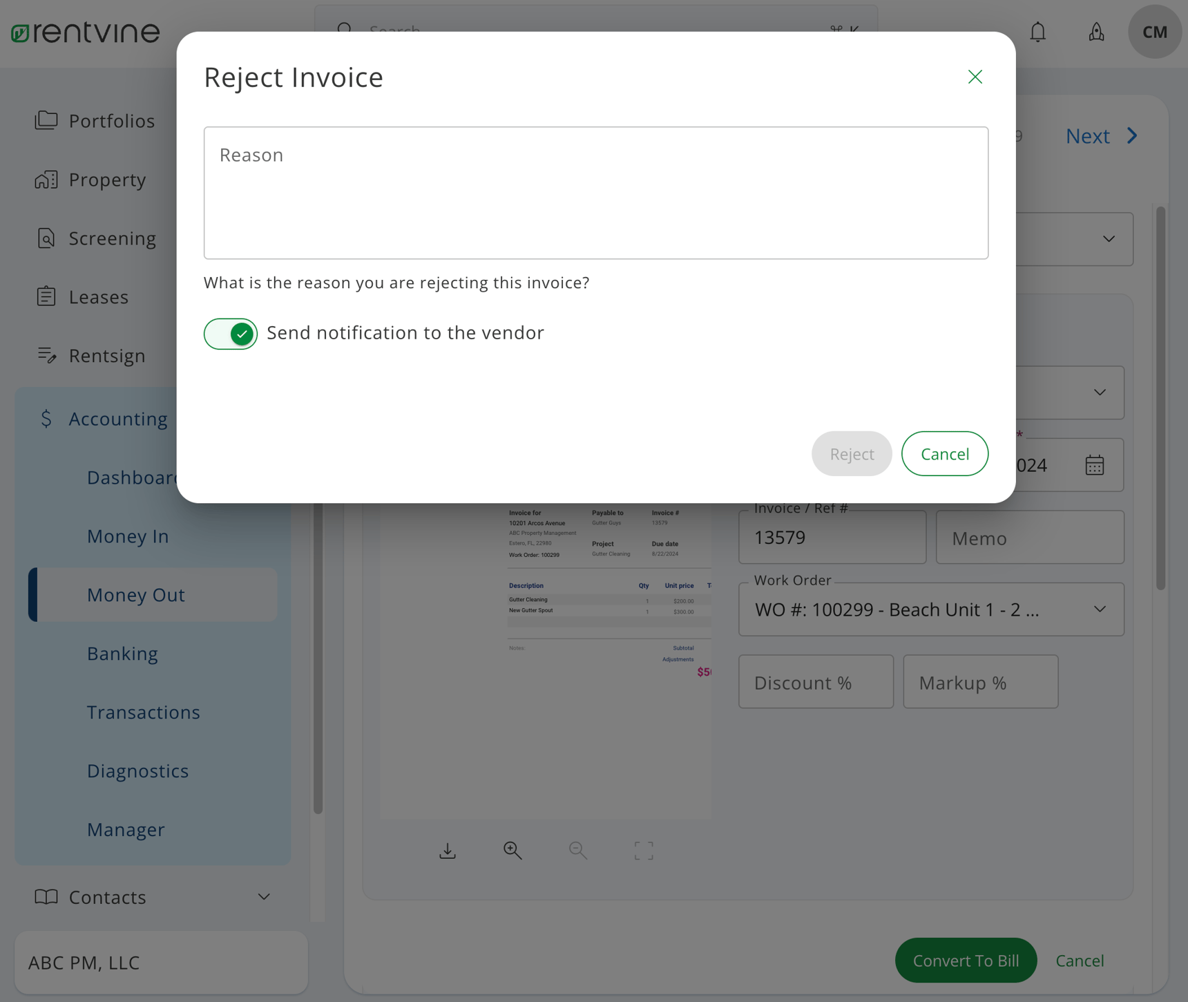 Rapid Invoice Feature