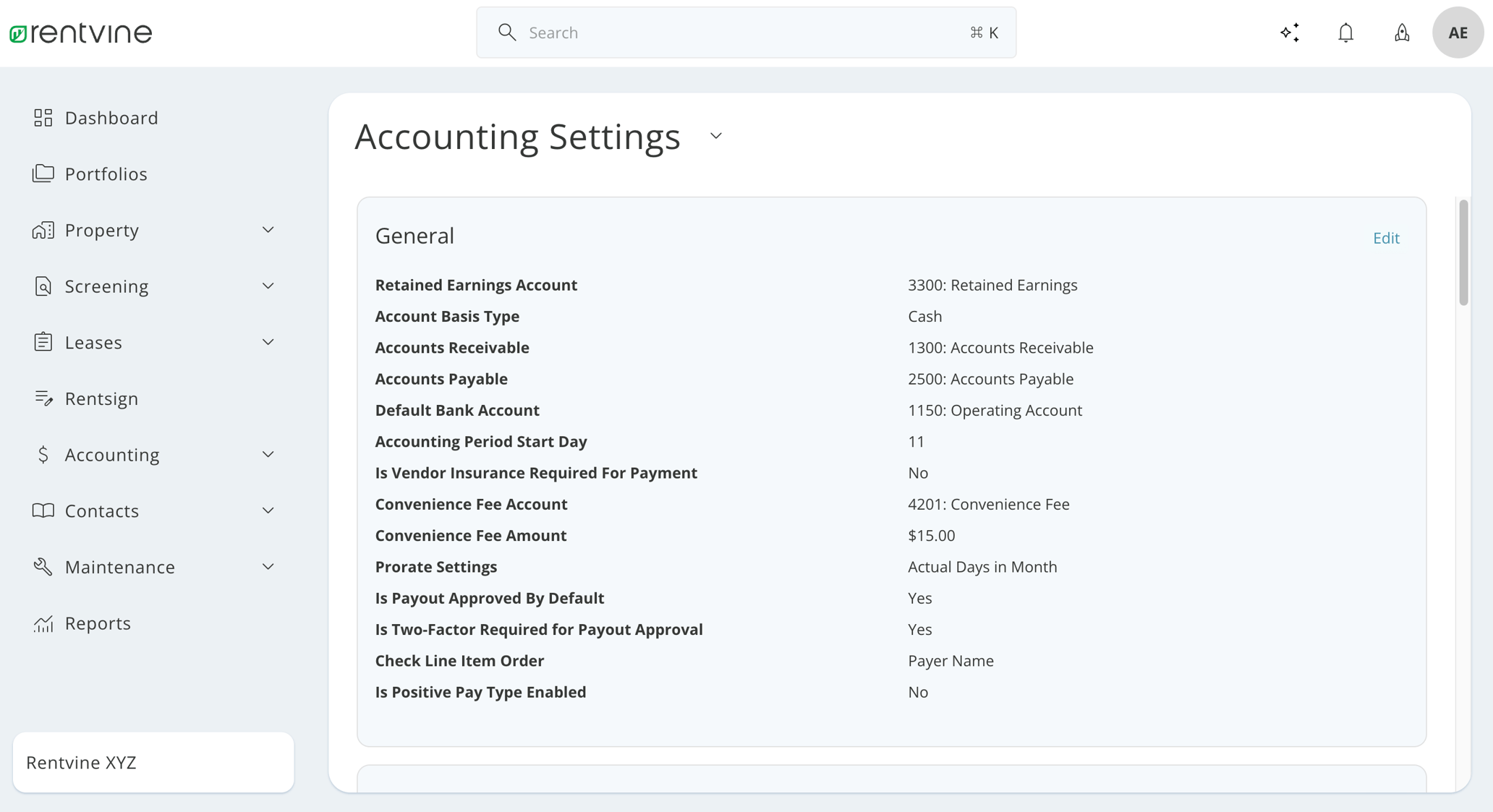 Accounting Setting