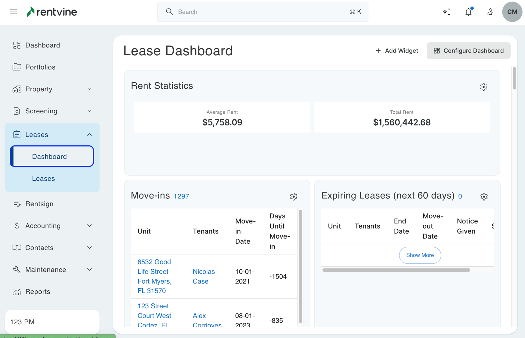 Leases Dashboard
