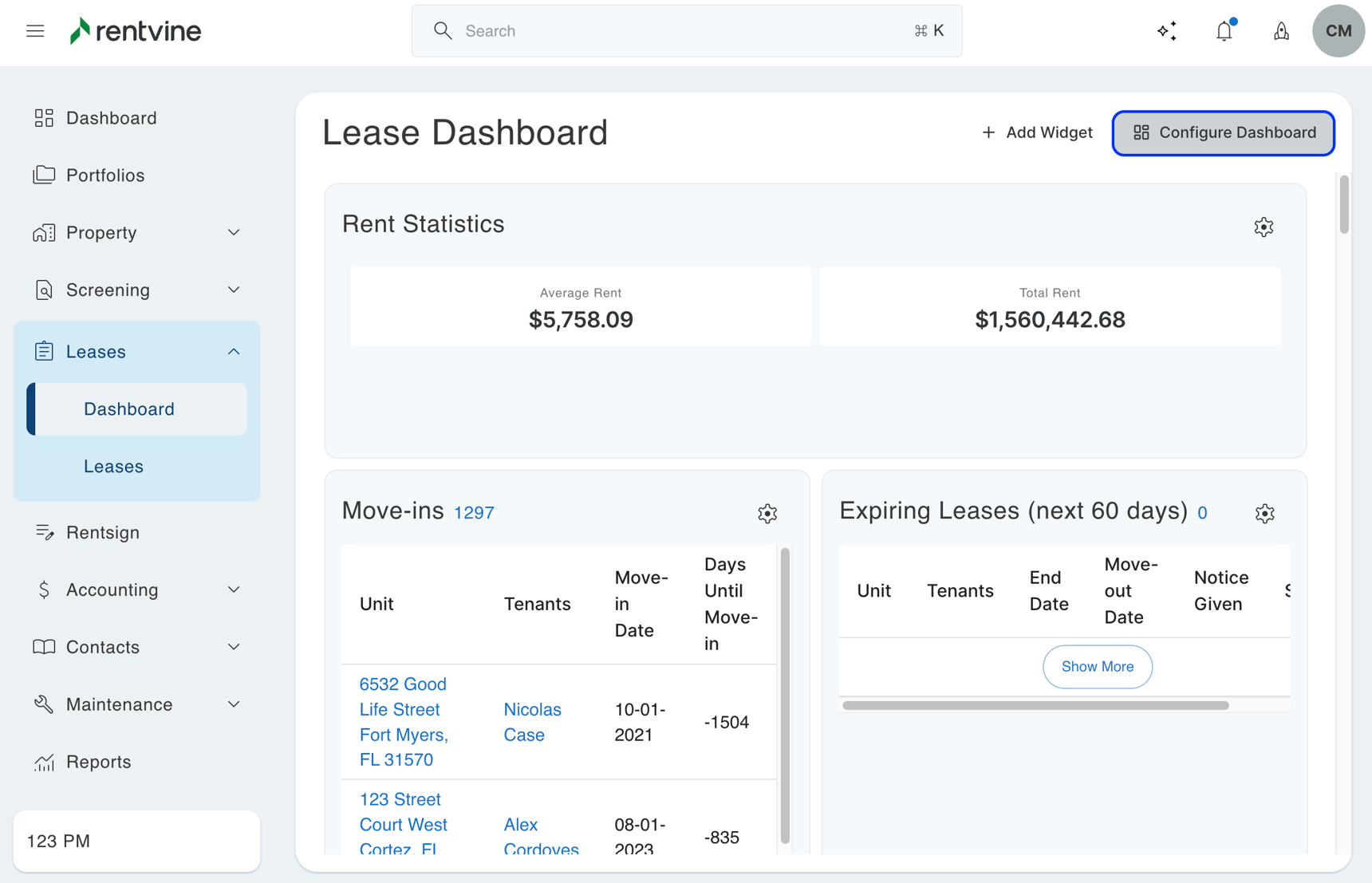 Leases Dashboard