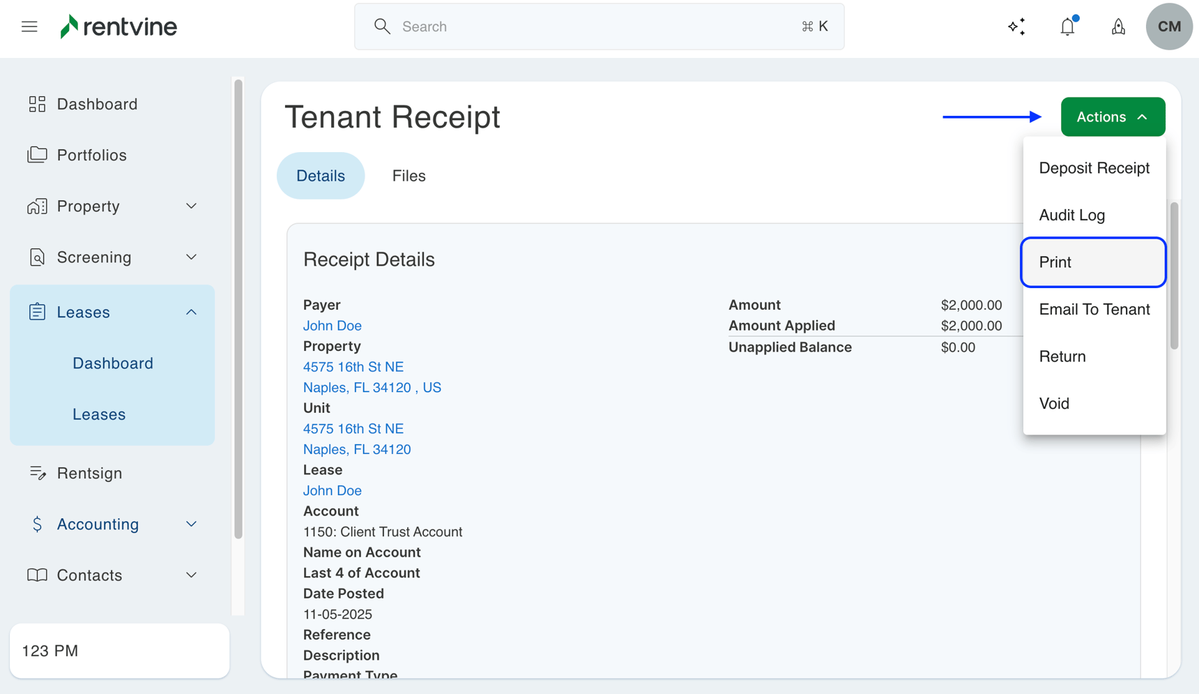 Proof of Authorization (POA) for a Tenant or Owner Payment (Money In ...