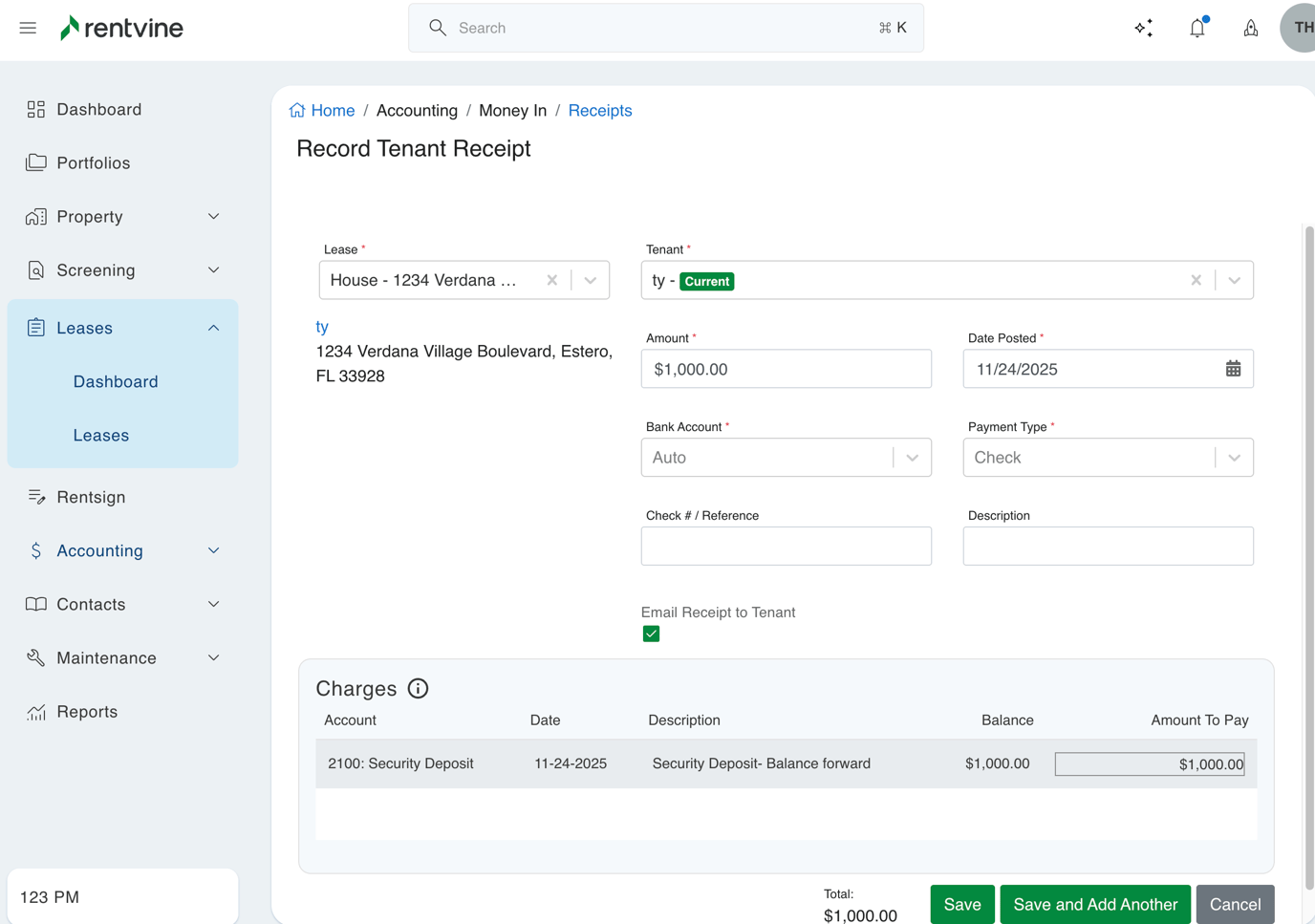 How to Enter the Current Balance of Tenant/Lease Ledger from a Prior ...