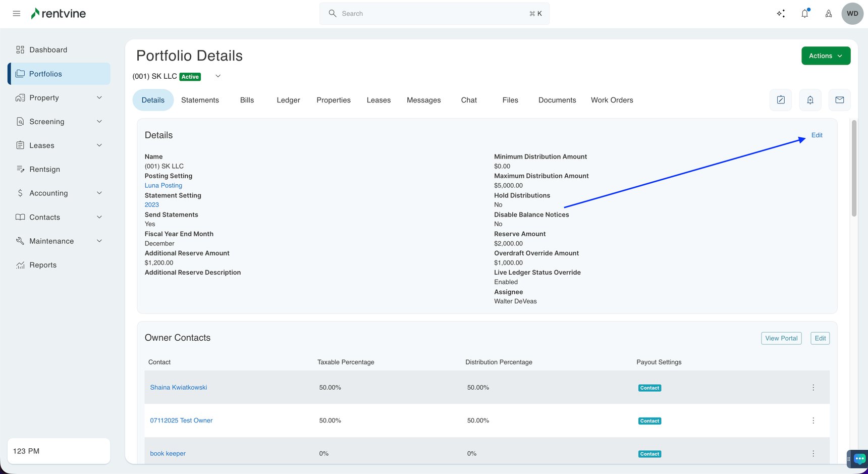 How to Edit the Overdraft Override Amount of a Portfolio