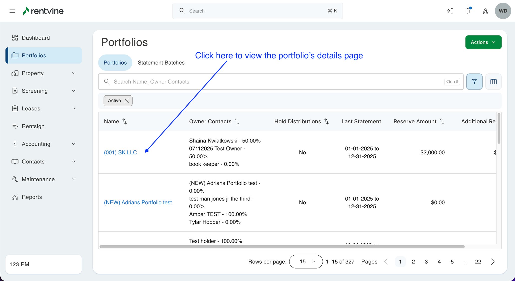 How to View a Portfolio Ledger