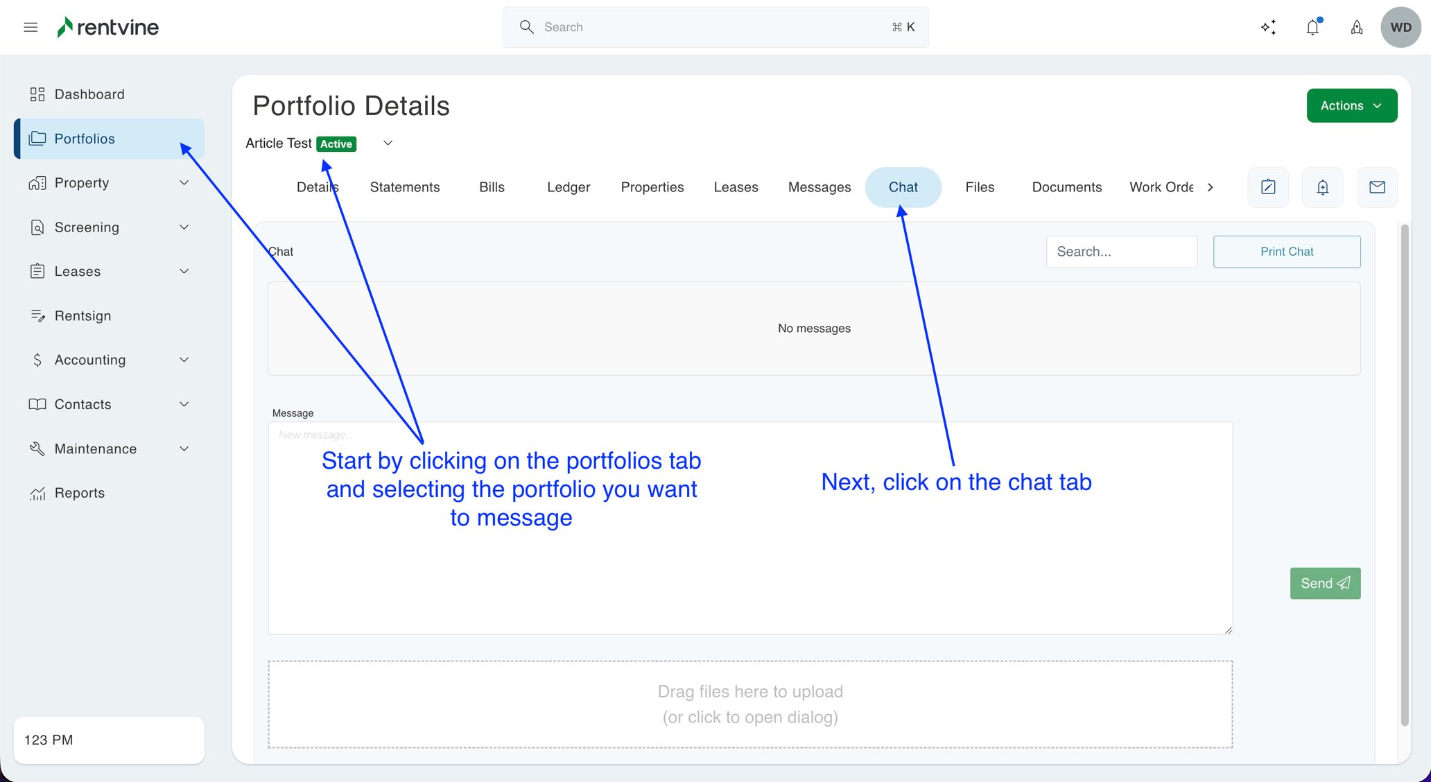 How to Send Chat Messages to the Owners of a Portfolio