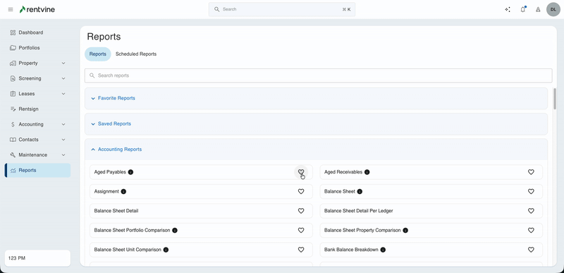 How to Add a Report to Favorites