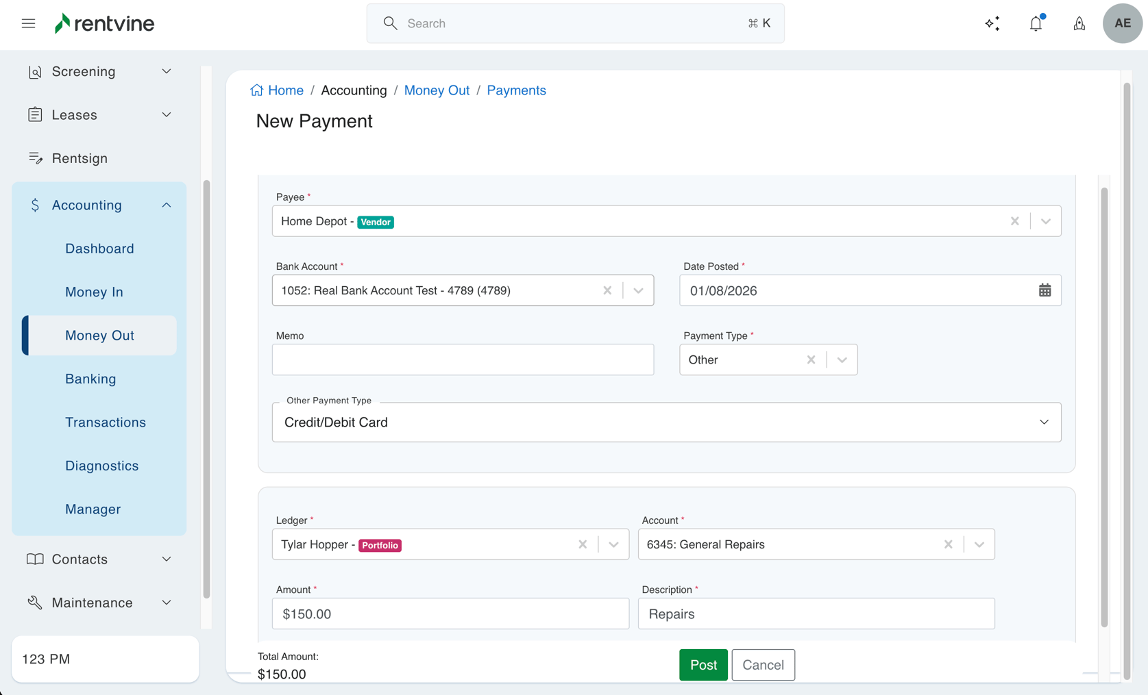 How to Record Credit Card Transactions Not Tied to the Trust Bank Account